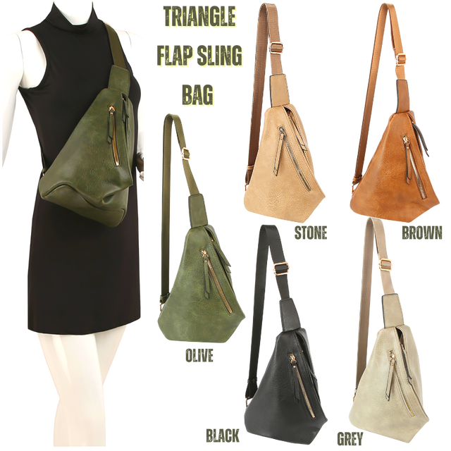 Triangle Flap Sling Bag